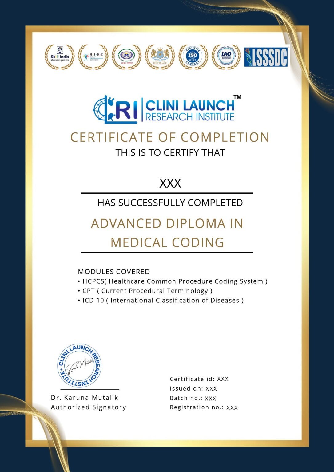 Advanced Diploma in Medical Coding, Courses, Certification, Training